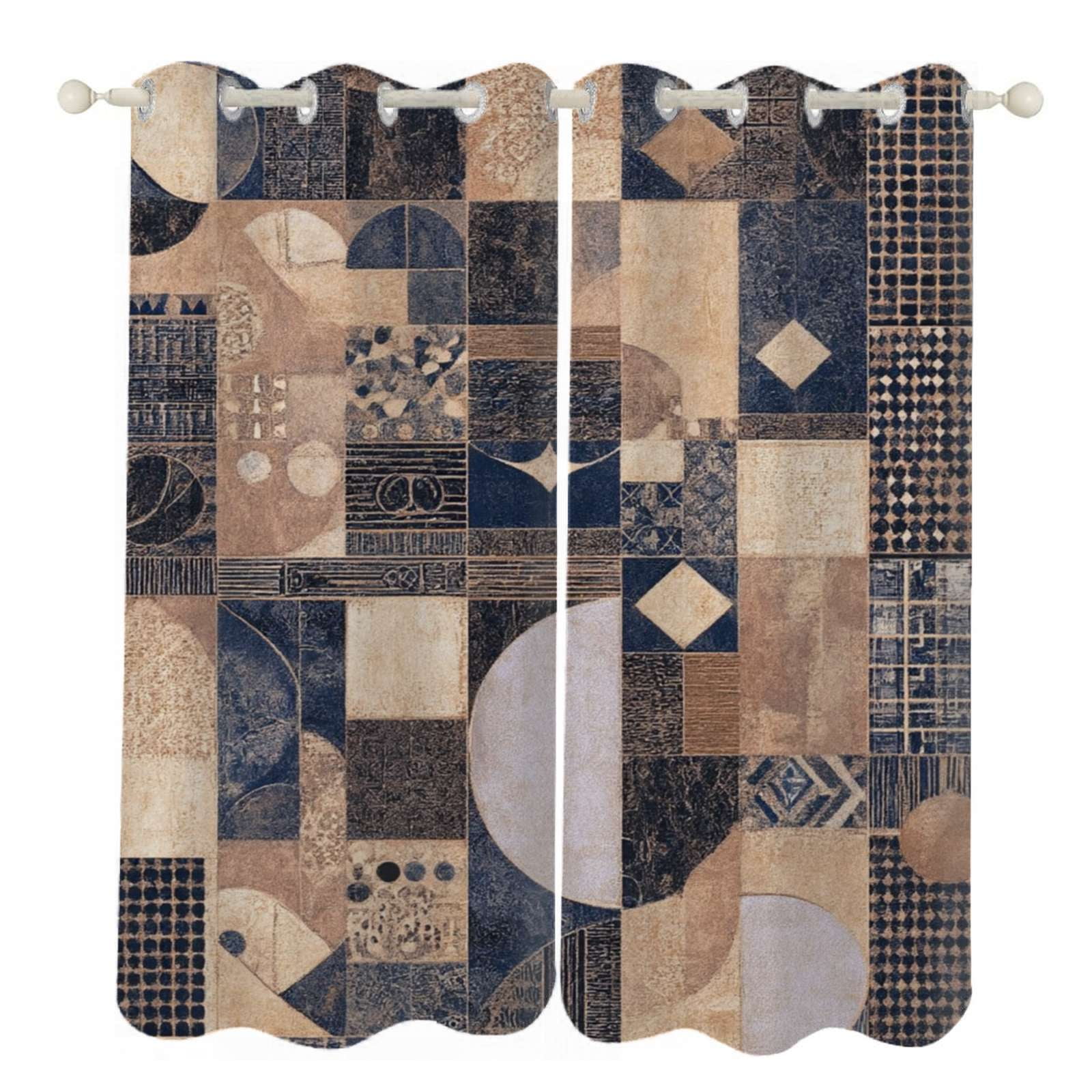 Abstract geometric textile design Sunshade Curtains Home Bedroom Living ...