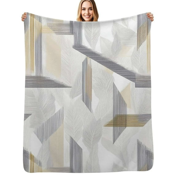 Abstract leaf geometric pattern Flannel Blankets Soft Throw Blanket ...