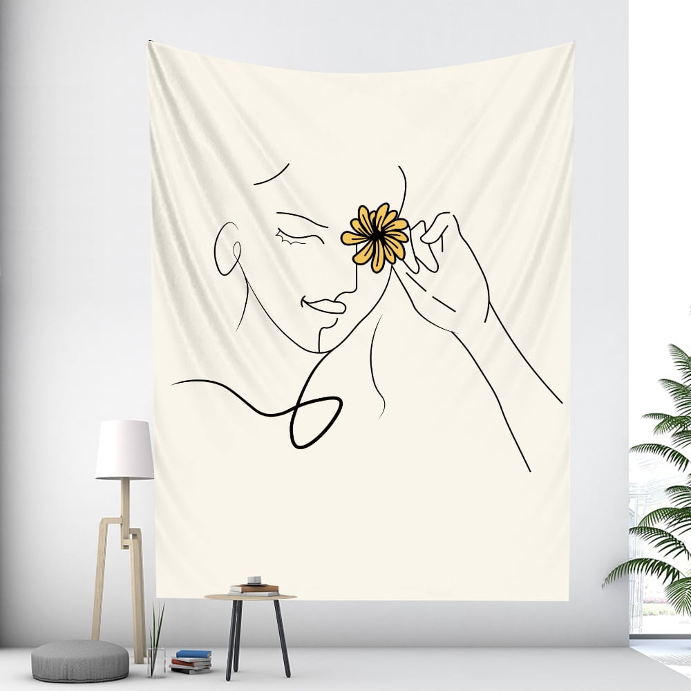 Abstract men and women simple hand-painted Tarot psychedelic scene home ...