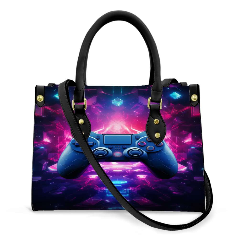Abstract neon colored gamepad Shoulder Bag Pu Leather Handbags Women ...