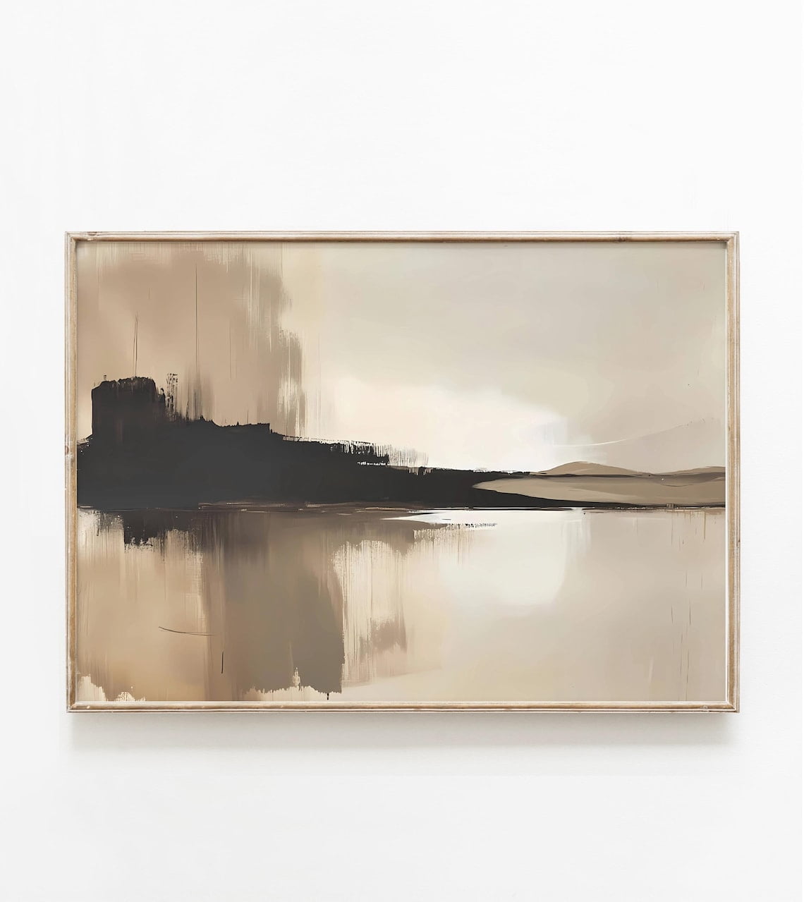 Abstract neutral landscape Poster beige black brown scenery artwork ...