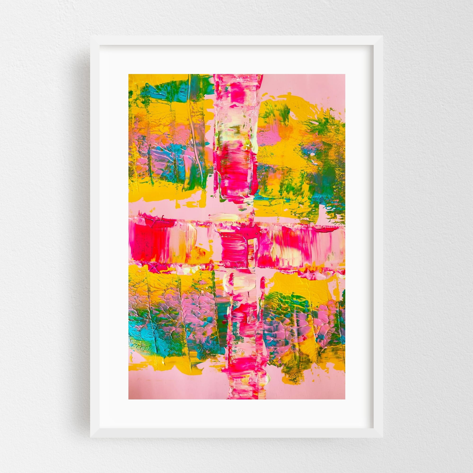 Abstract painting - Pink cross bun - Painting Abstract Modern Art ...