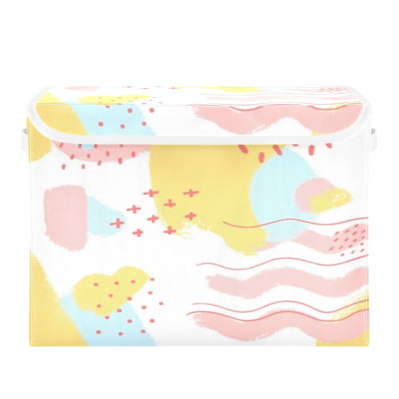 Abstract pastel paint shapes Large Toy Box Chest Storage with Flip-Top ...