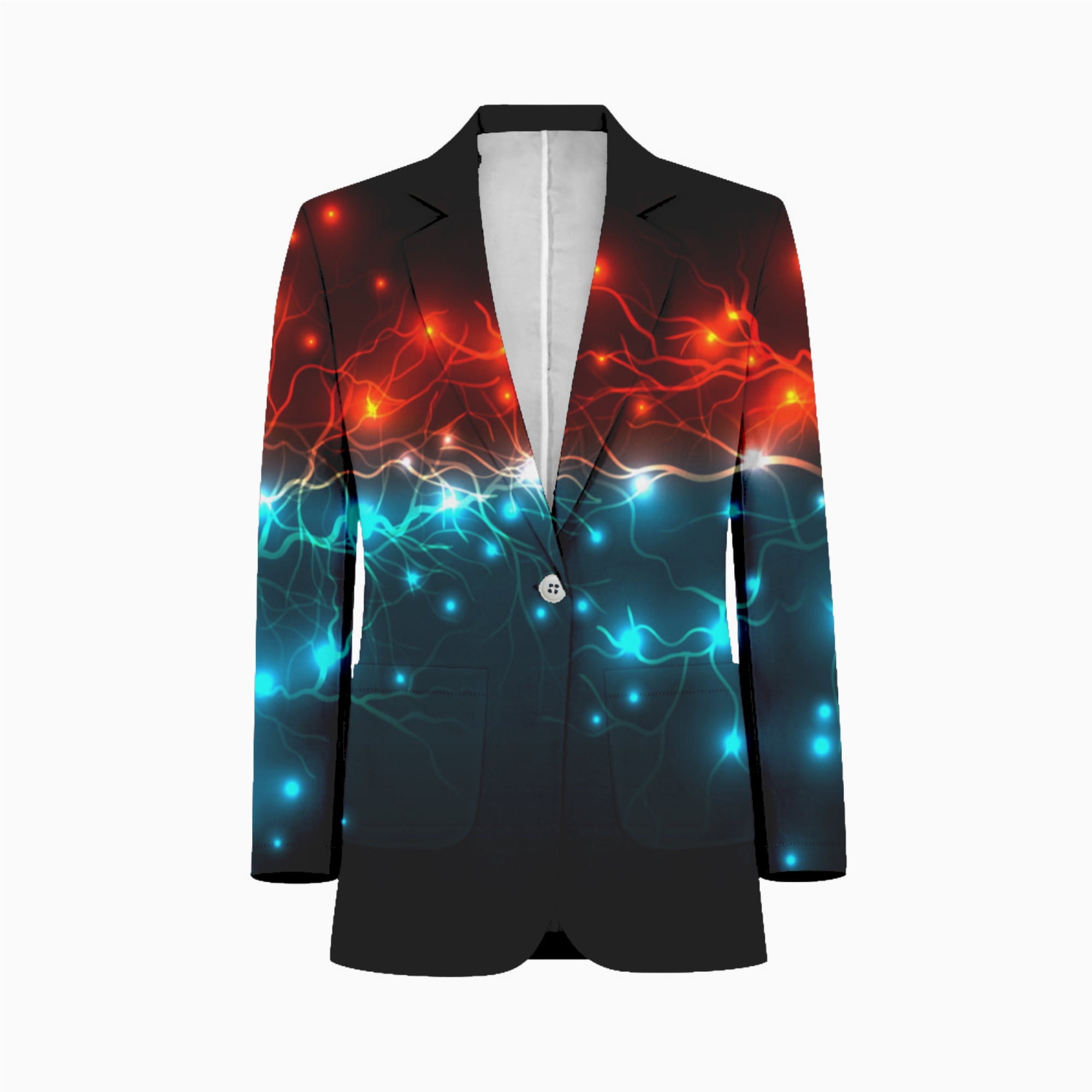 Abstract red and blue lightning Customized Men's Suits full man Shawl ...