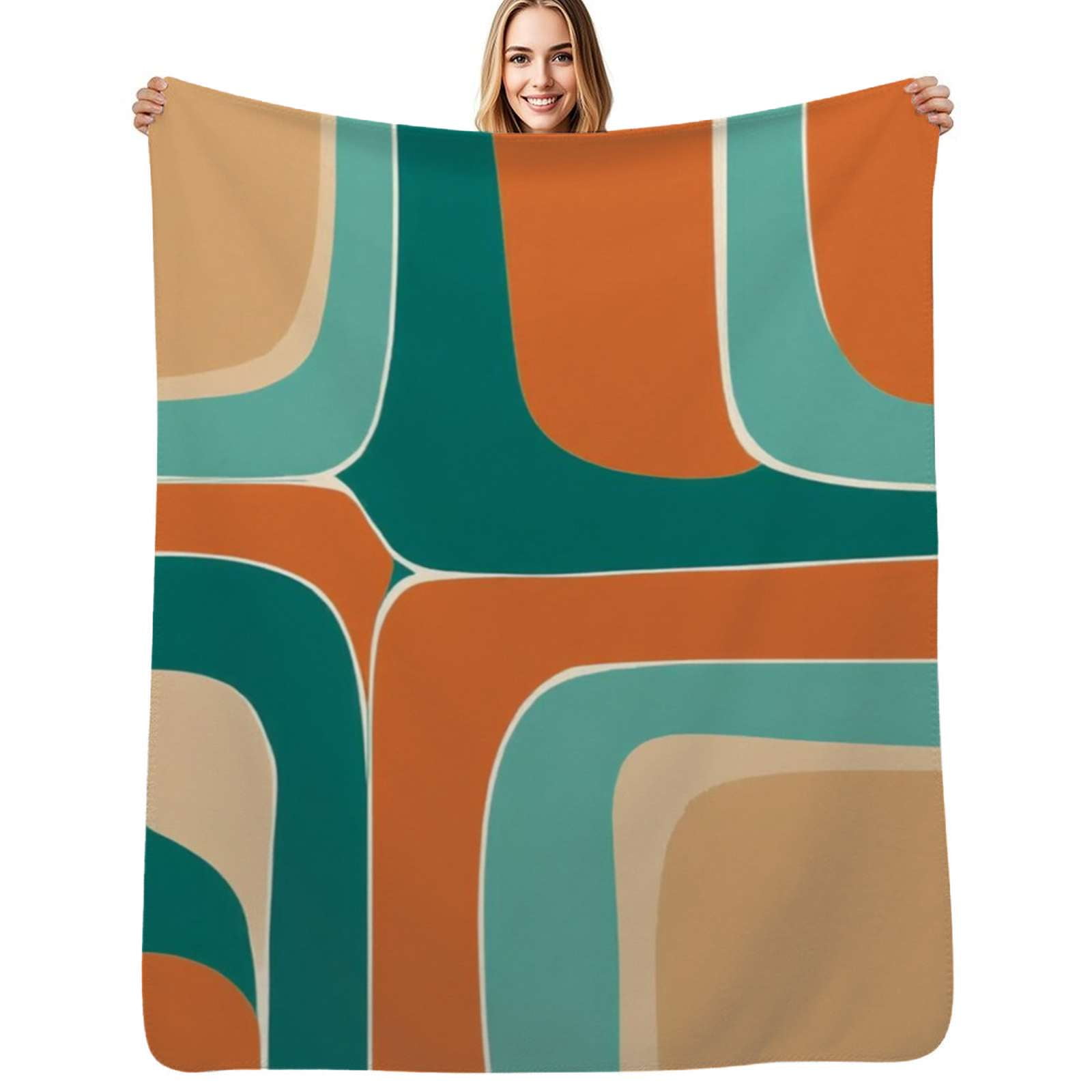 Abstract retro color block art Soft Blanket Travel Bedding Throws ...