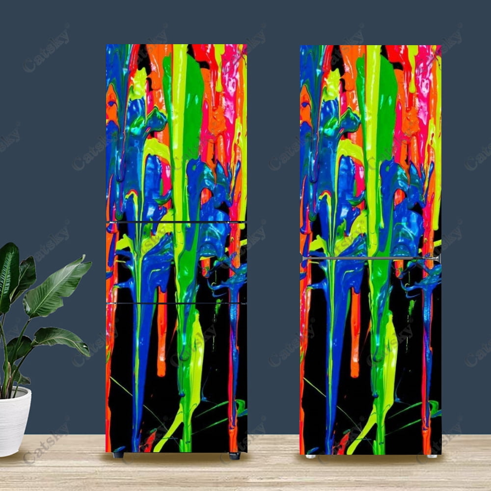 Abstract splash paint Refrigerator Stickers Home Decor Kitchen Murals ...