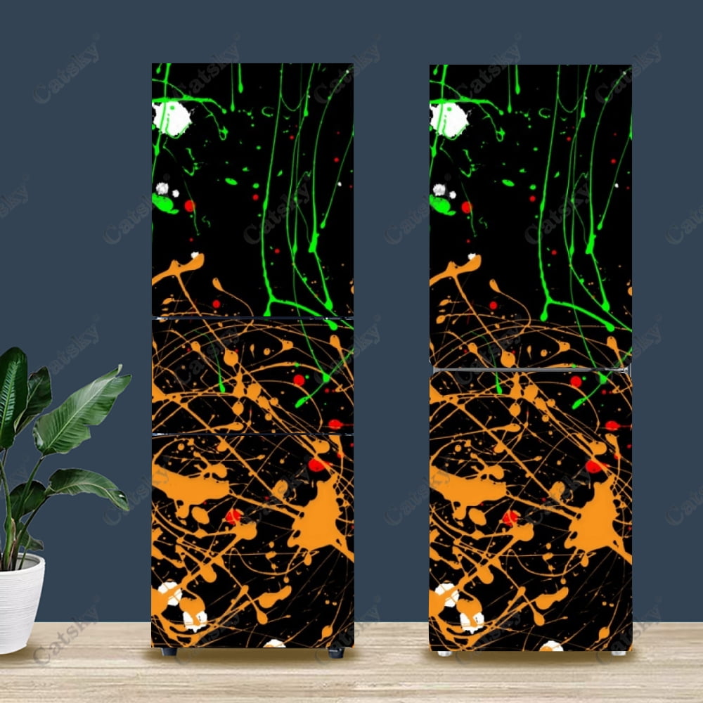 Abstract splash paint Refrigerator Stickers Home Decor Kitchen Murals ...