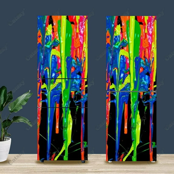 Abstract splash paint Refrigerator Stickers Home r Kitchen Murals DIY ...