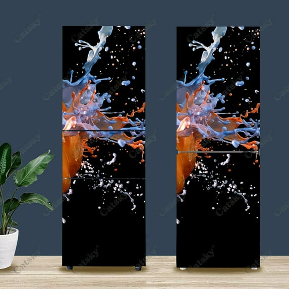 Abstract splash paint Refrigerator Stickers Home r Kitchen Murals DIY ...
