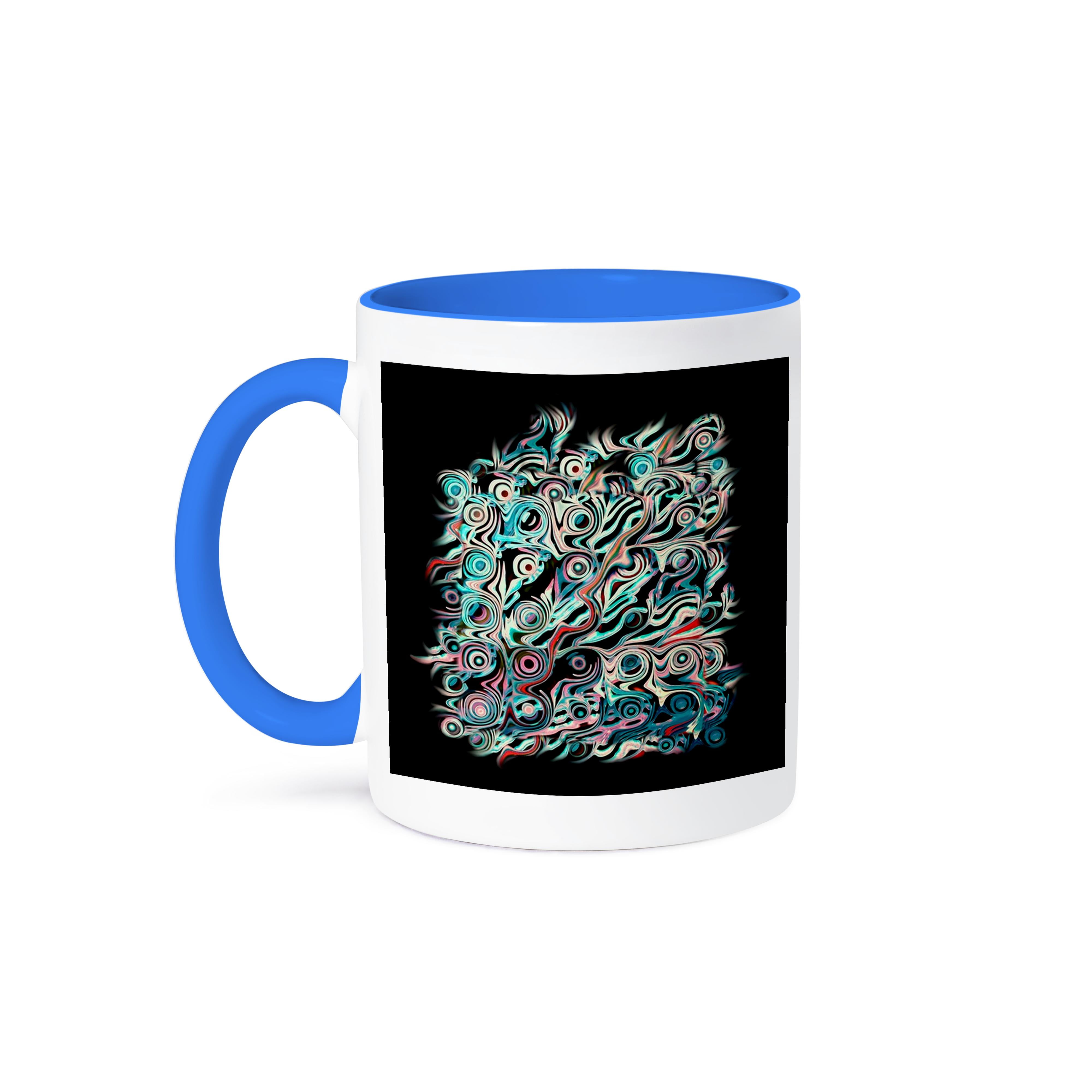 3dRose, Abstract tree roots in blue red on black background, 11oz Two-Tone Blue Mug - Walmart.com