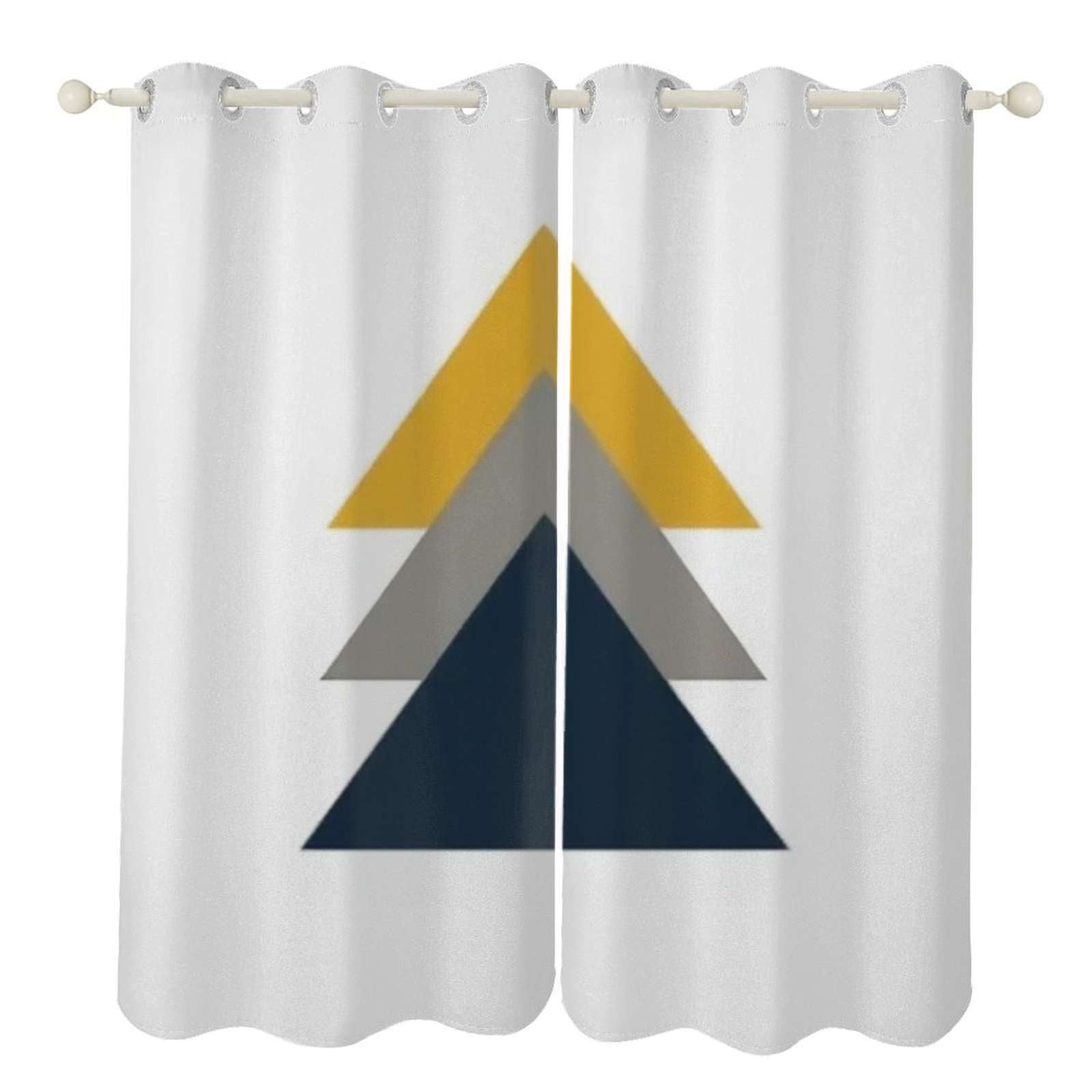 Abstract triangles geometric art print Sunshade Curtains Home Bedroom ...