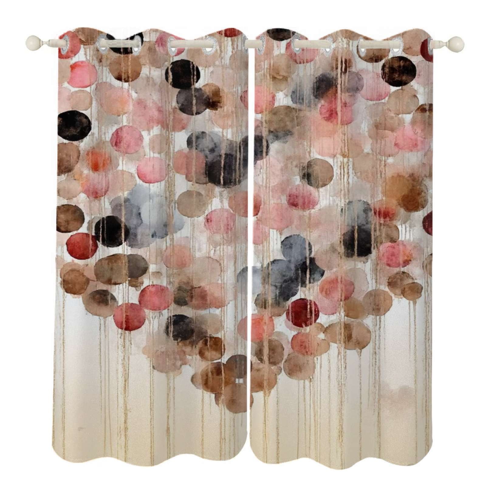 Abstract watercolor circle art Sunshade Curtains Home Bedroom Living ...