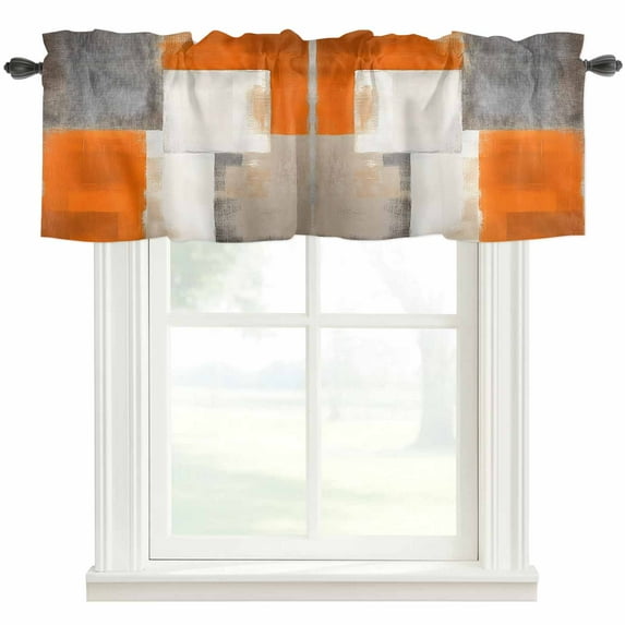AbstractOrange Gary Paint Valances for Windows Mottled Oil Painting ...