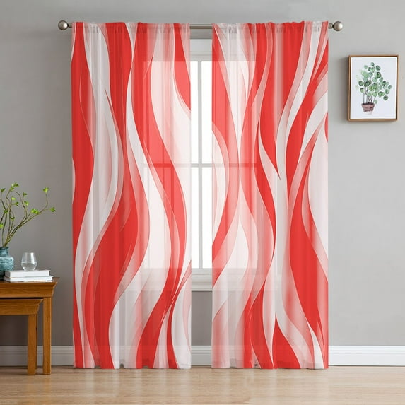 Abstraction Gradient Line Color Block Drapery Texture Tulle Curtains ...