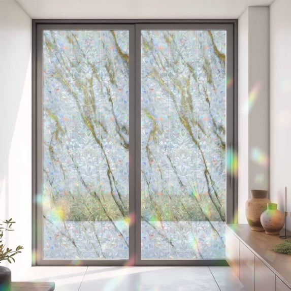 Abstraction Marble Marble Texture Window Privacy Film, Rainbow Film ...