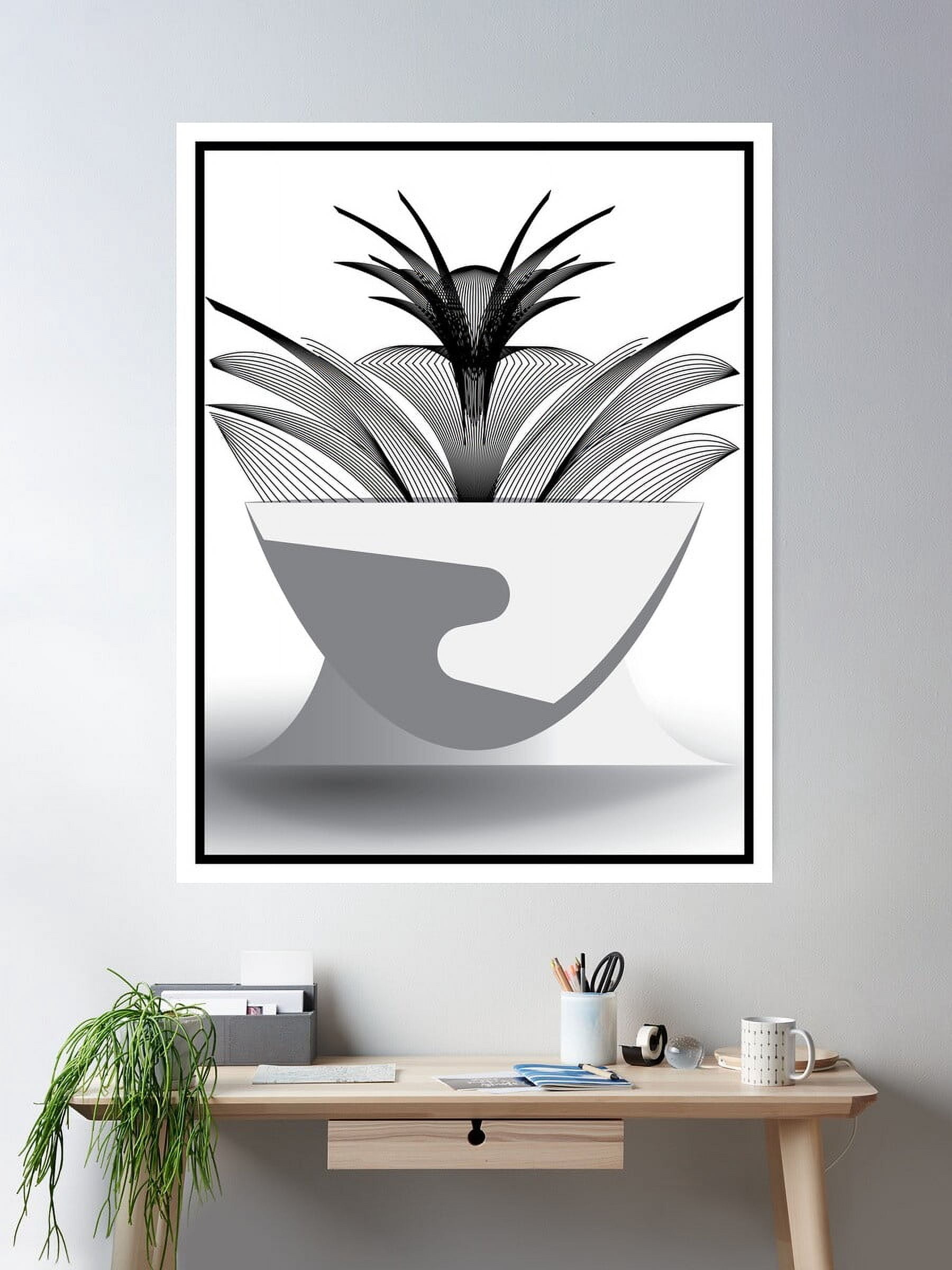 Abstraction Pot Poster Wall Art, Modern Wall Decor For Living Room ...