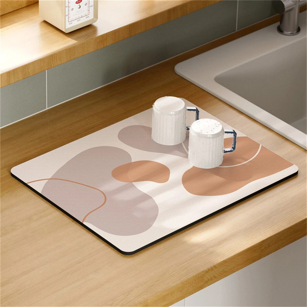 Abstraction Style Placemats Table Crockery Drainer Diatomaceous Earth ...