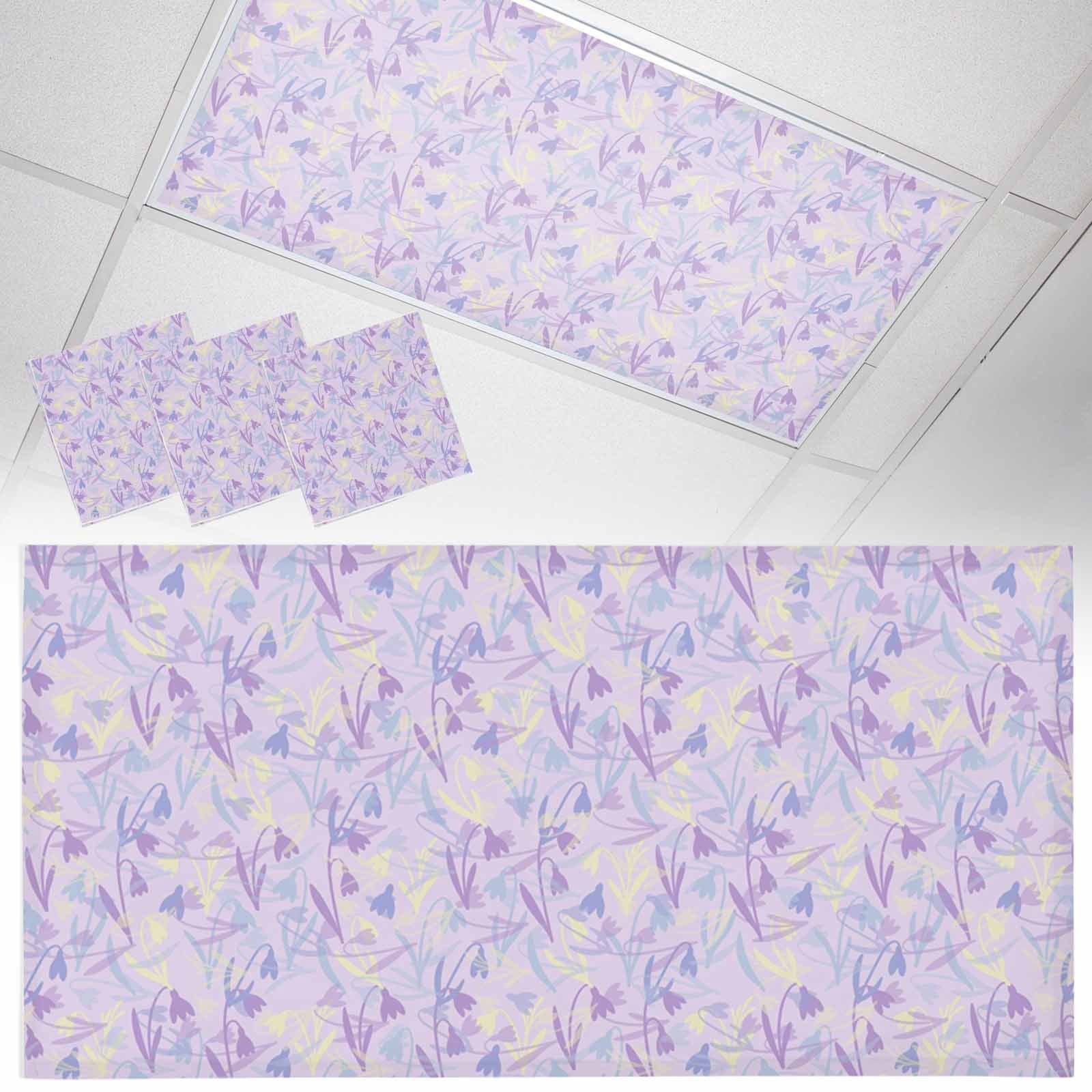 Abstractions Floral Fluorescent Light Covers Spring Tulips Purple ...