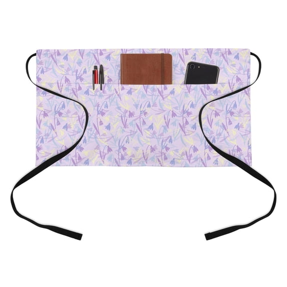 Abstractions Floral Kitchen Restaurant Half Waist Apron, Spring Tulips ...