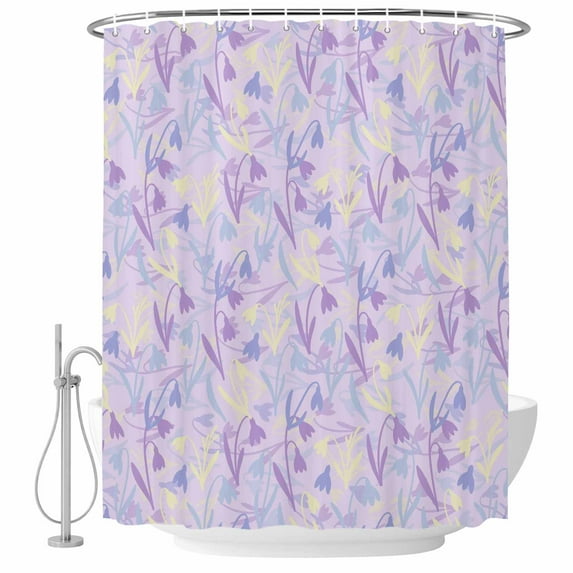 Abstractions Floral Shower Curtain, 36" x 72", Spring Tulips Purple ...