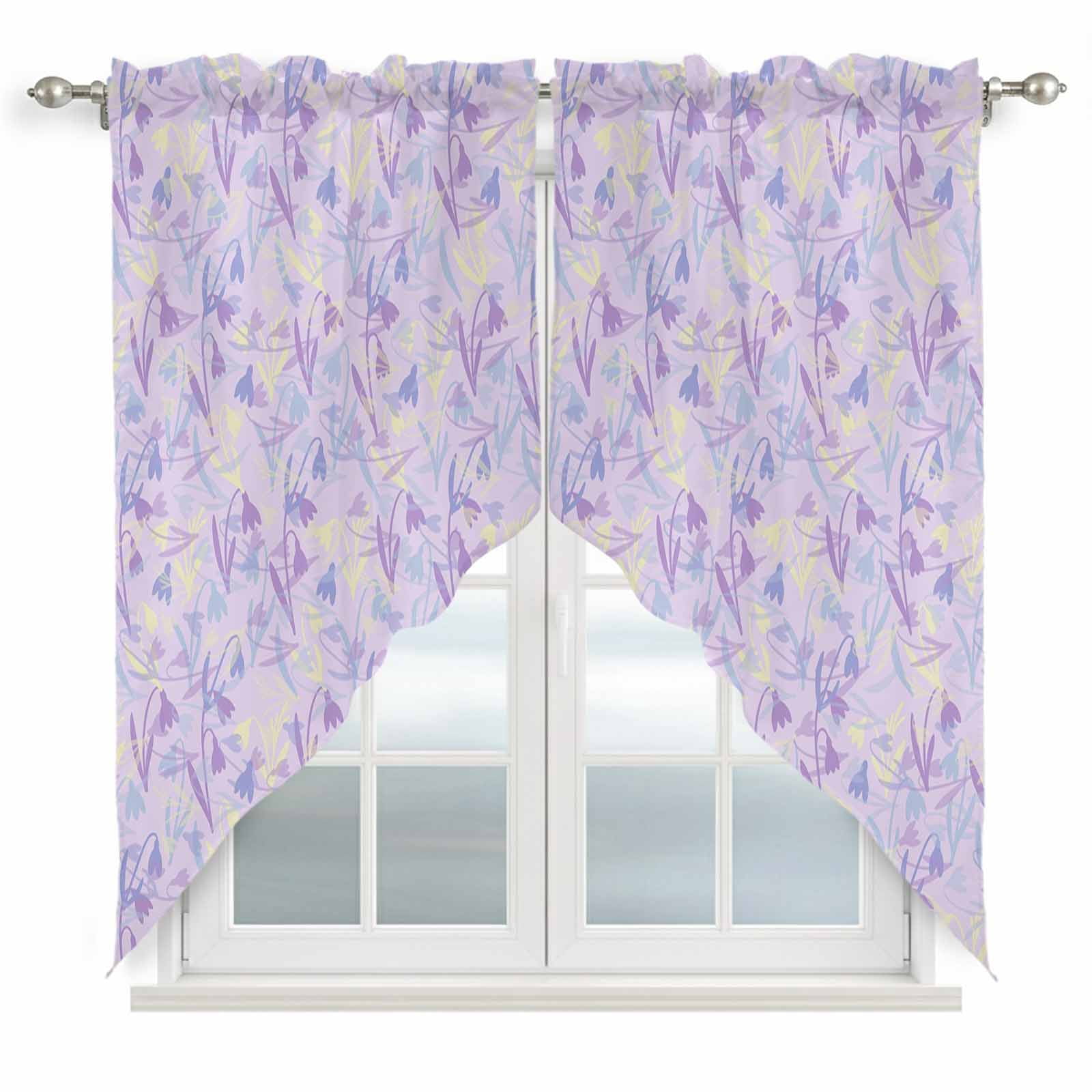 Abstractions Floral Swag Curtain Valance for Window 2 Panels Spring ...