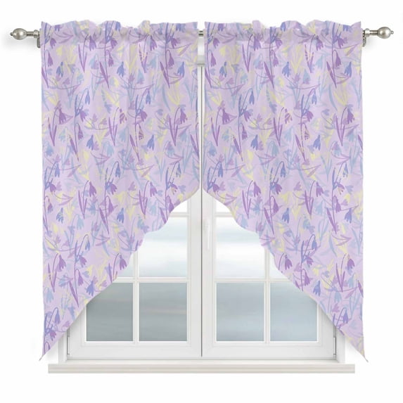 Abstractions Floral Swag Curtain Valance for Window 2 Panels Spring ...