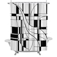 Abstracts Art Shower Curtain, Modern Lines Black White Background ...
