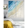 Abstracts Gradients Blue Oceans Waves Sheer Curtains 2 Panels Set Brown ...