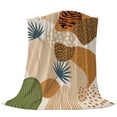 Abstracts Leopard Print Fleece Throw Blanket Lightweight Palm Leaf ...