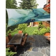 Abstracts Marble Sun Shade Sail 14'X18' Teal Green Ombre Stone Glod ...