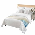 Abstracts Sandy Beach Bed Runner Cal King Size Blue Beige Gradient ...