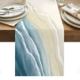 Abstracts Sandy Beach Cotton Linen Table Runner Grey Blue Beige ...