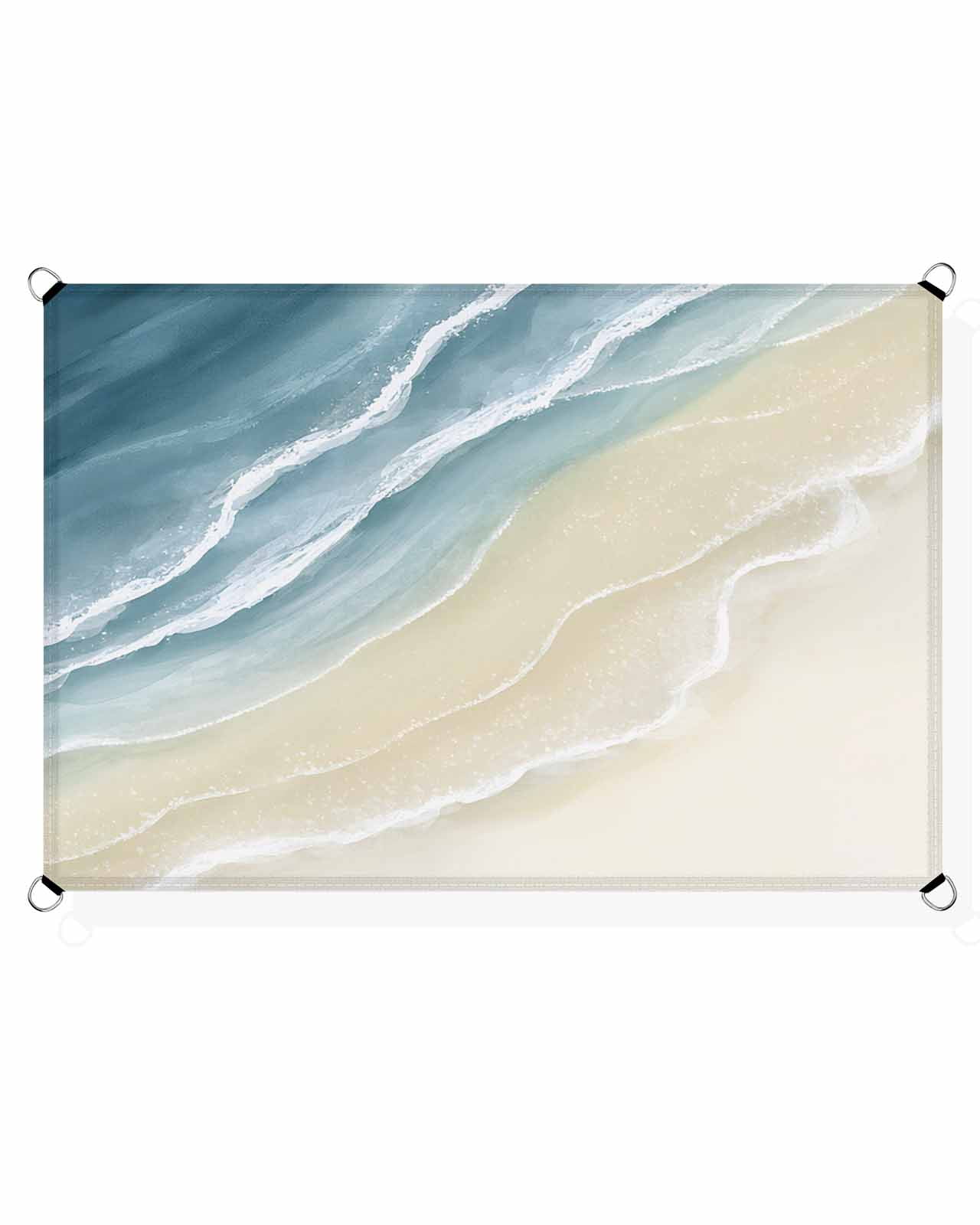 Abstracts Sandy Beach Sun Shade Sail 12'X16' Grey Blue Beige Gradient ...