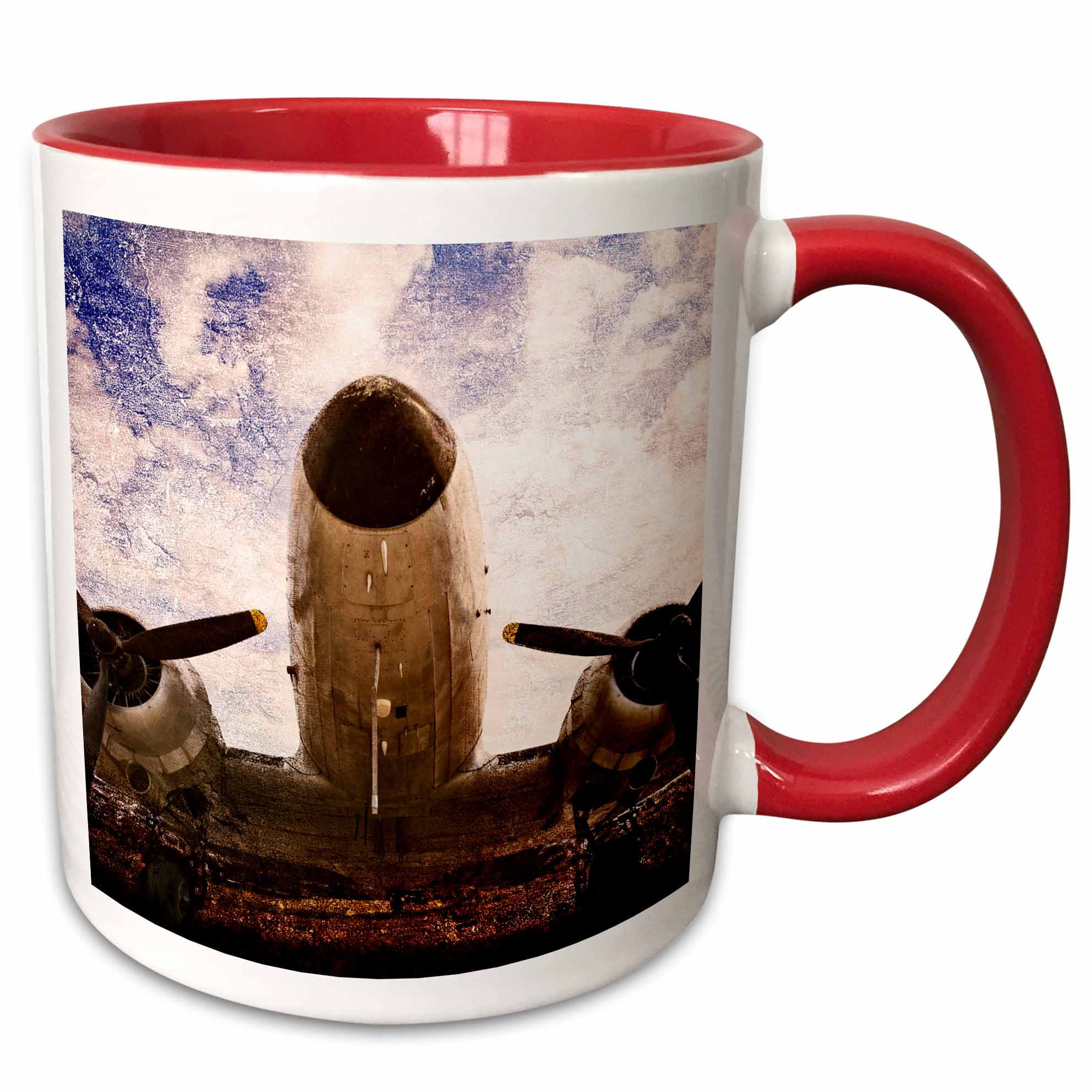 Abstracts of aviation - Vintage double engine aircraft, stylized photo ...