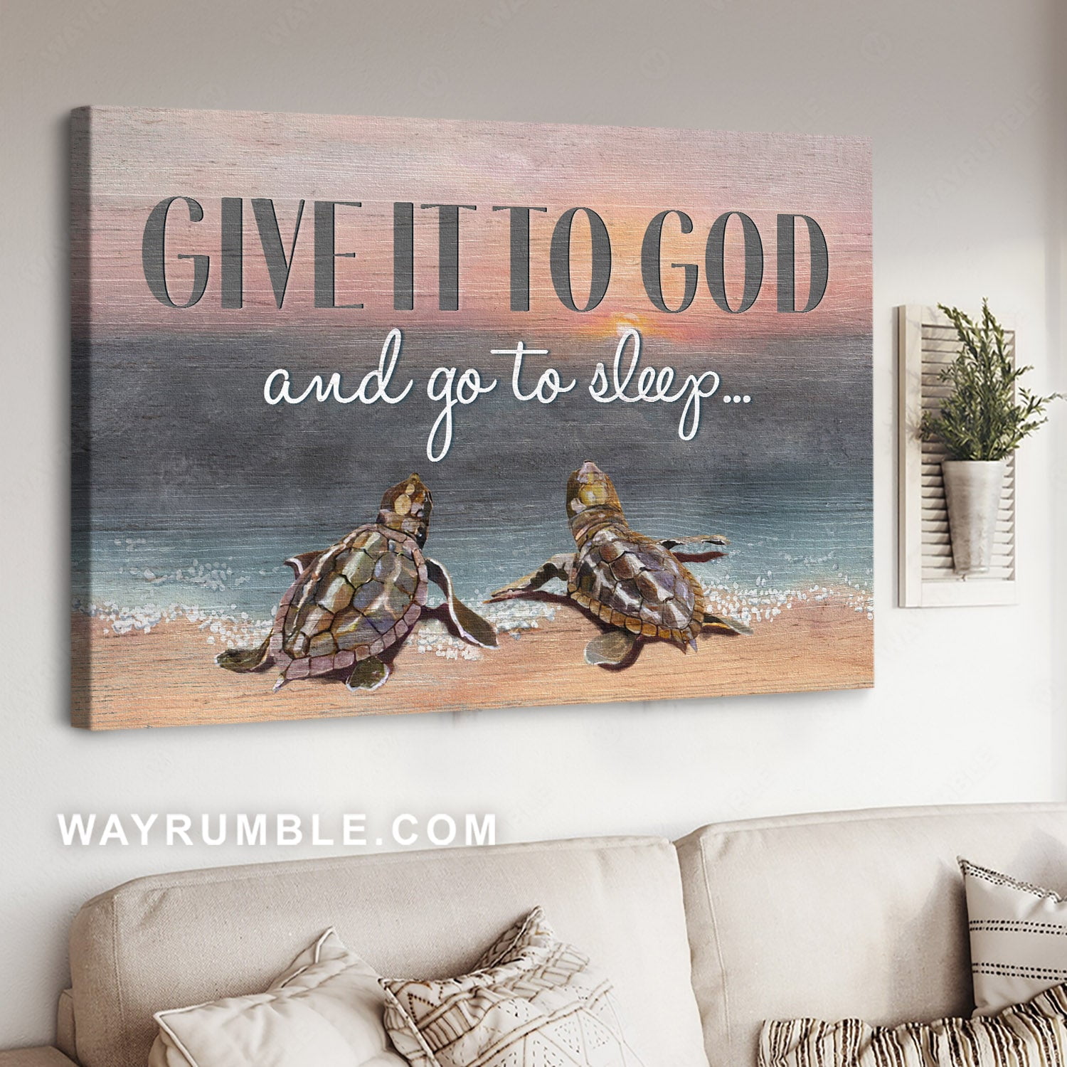 Abtract art, Sea turtle painting, On the beach, Give it to God and go ...