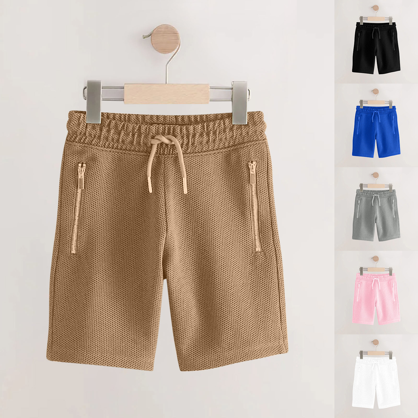 Abtuhar Boys Summer Full Length Pants Solid Color Elastic Cuff Pocket ...