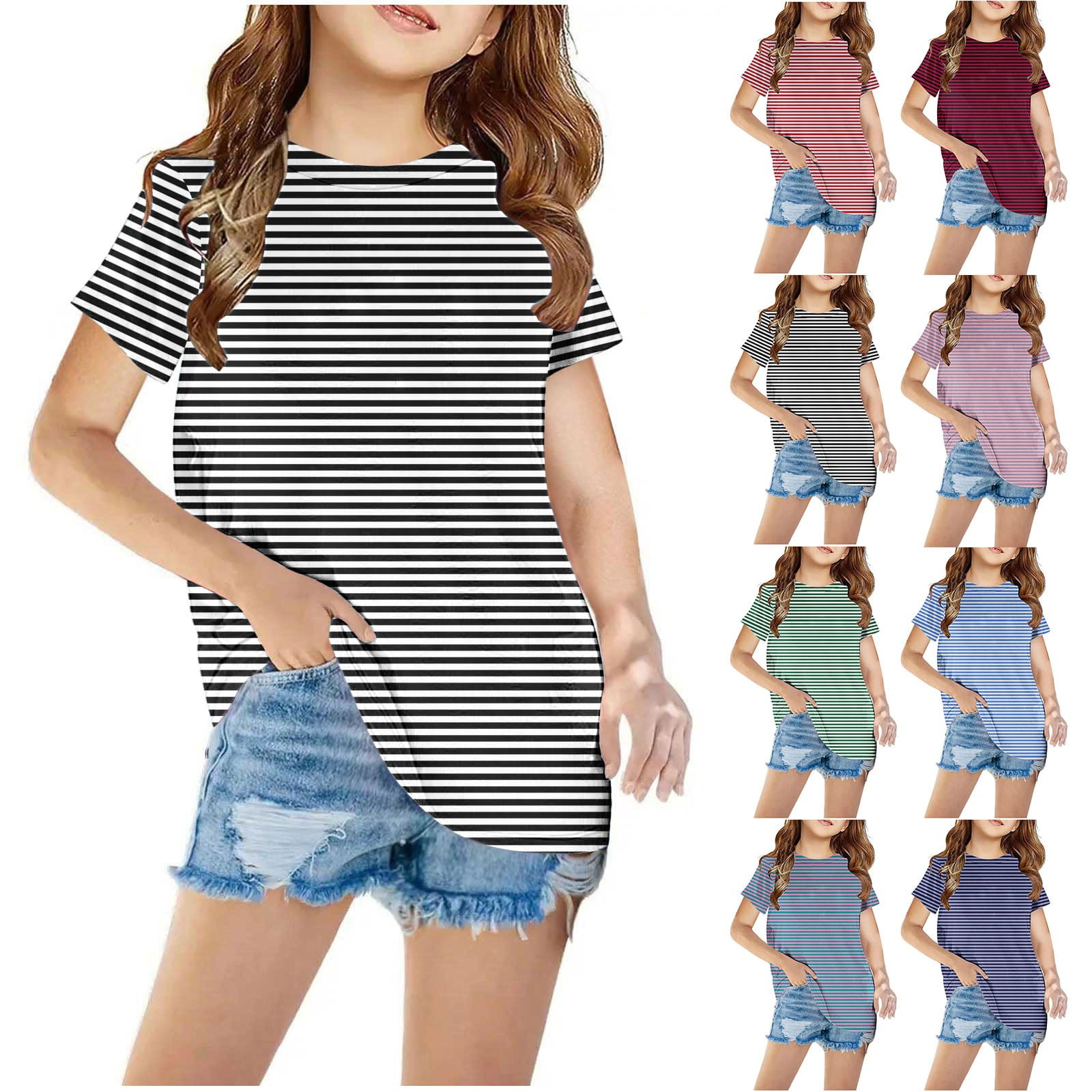 Abtuhar Kids Boys and Girls 5-15 Years Summer Tops Leaf Print Short ...