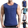 Abtuhar Man Solid Casual Sports Fitness Training Drying Round-Neck Tank ...