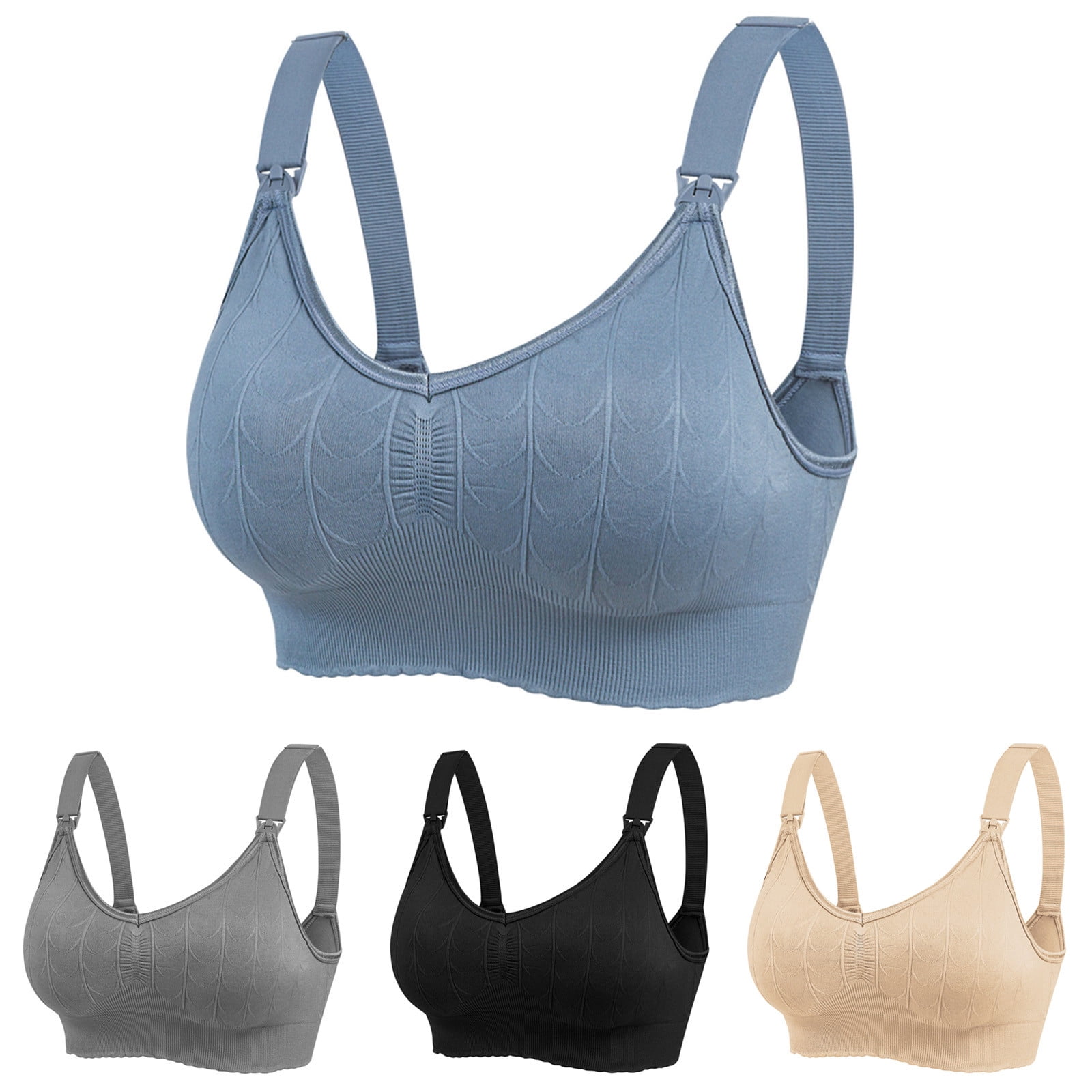 Abtuhar Maternity Everyday Solid Comfortable Breathable Wireless Front ...
