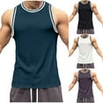Abtuhar Men Round Neck Sleeveless Tank Sports Casual Fashion,Navy,L ...