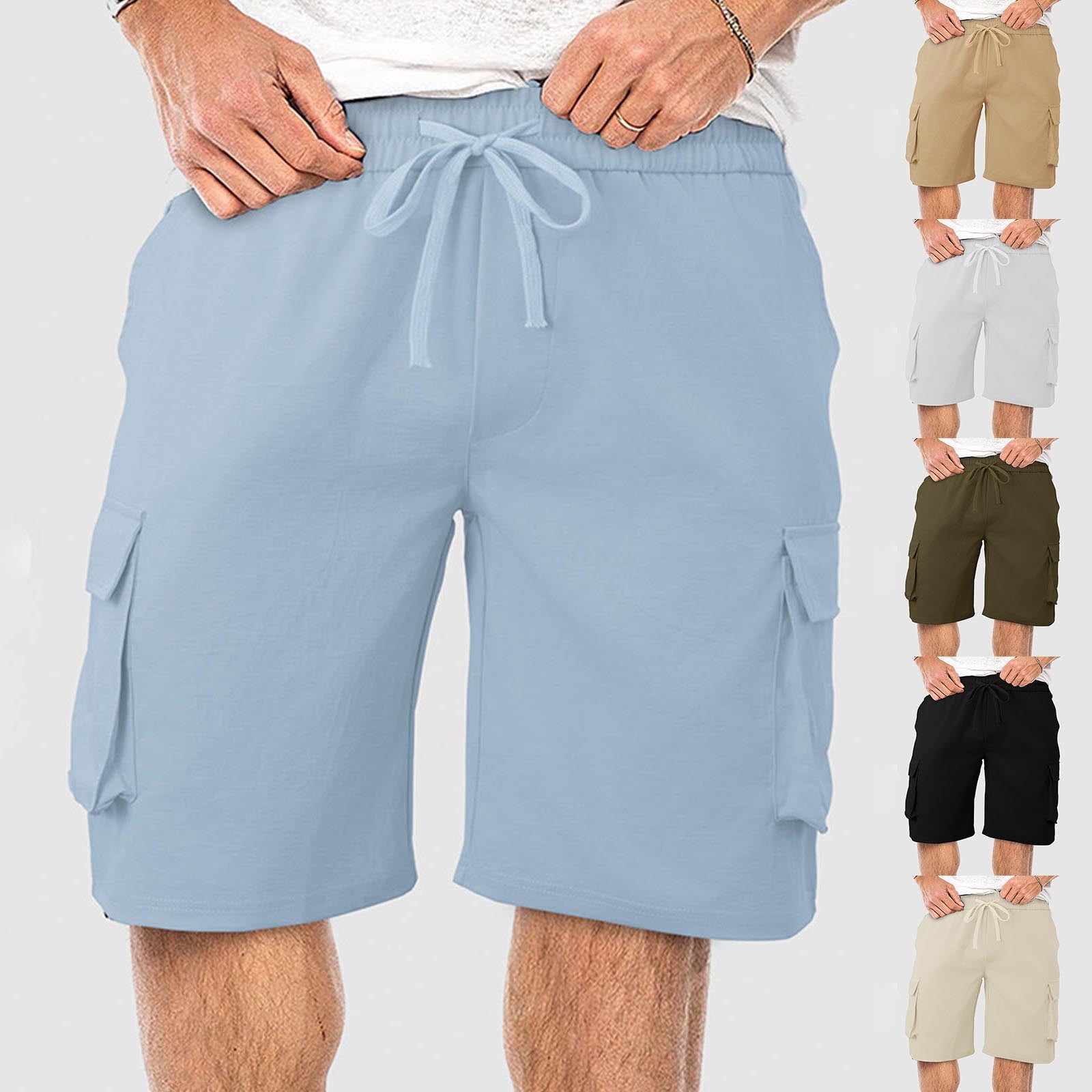 Abtuhar Men Solid Leisure Summer Straight Leg Work Shorts,Beige,XL ...