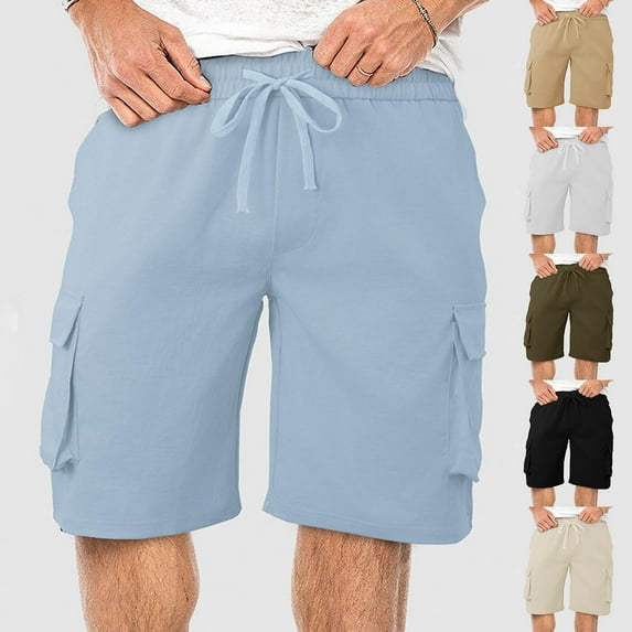 Abtuhar Men Solid Leisure Summer Straight Leg Work Shorts,Beige,XL ...