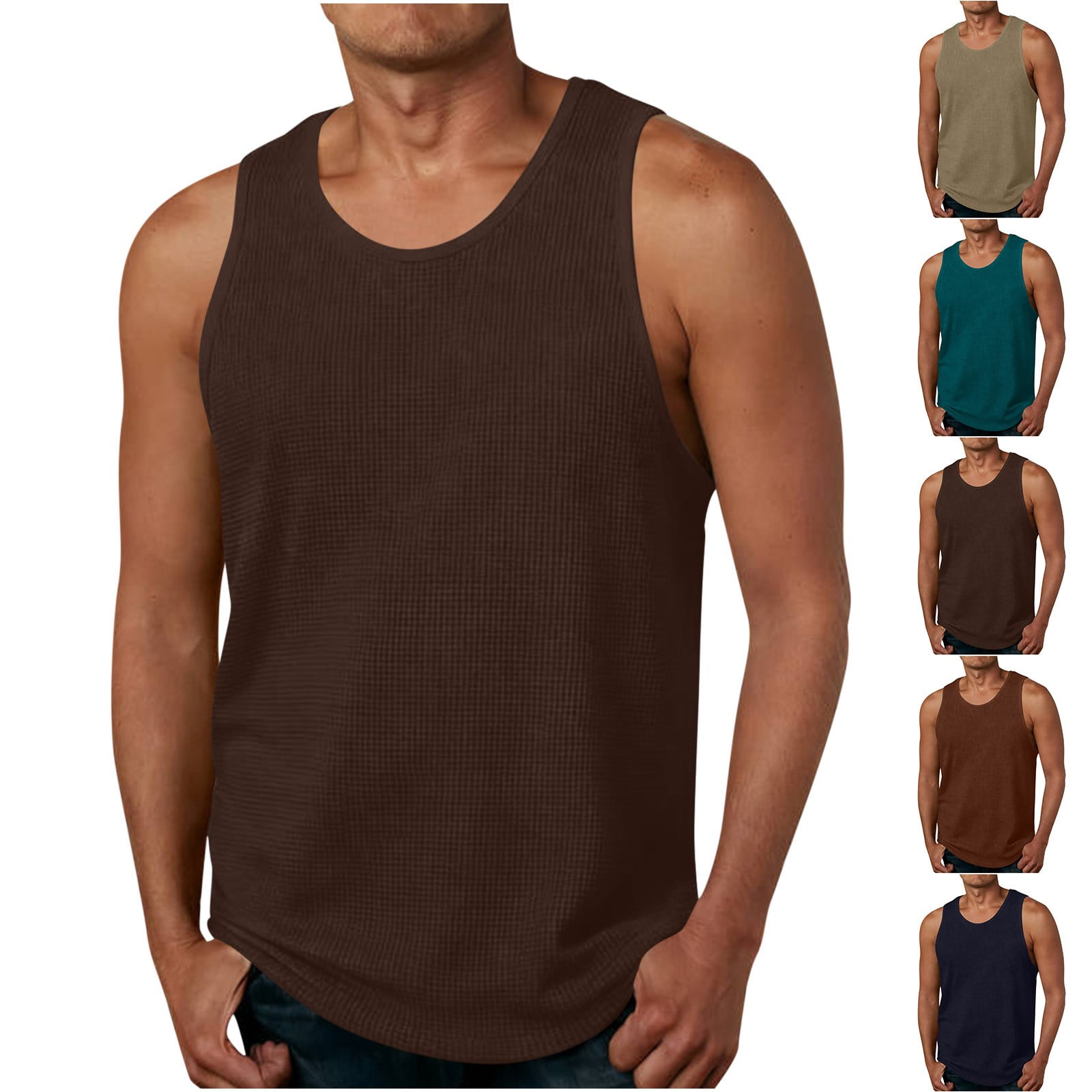 Abtuhar Men Solid Sleeveless Sports Small Basic Casual Pullover Top ...