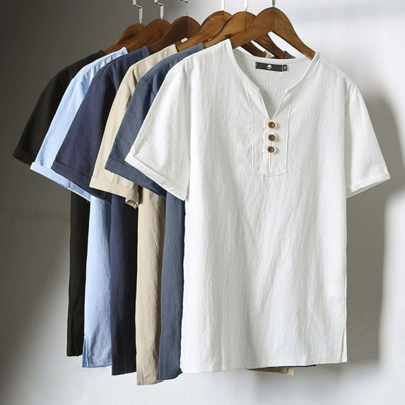 Abtuhar Men Solid V-Neck Summer Short Sleeve Casual Tank Tops - Walmart.com