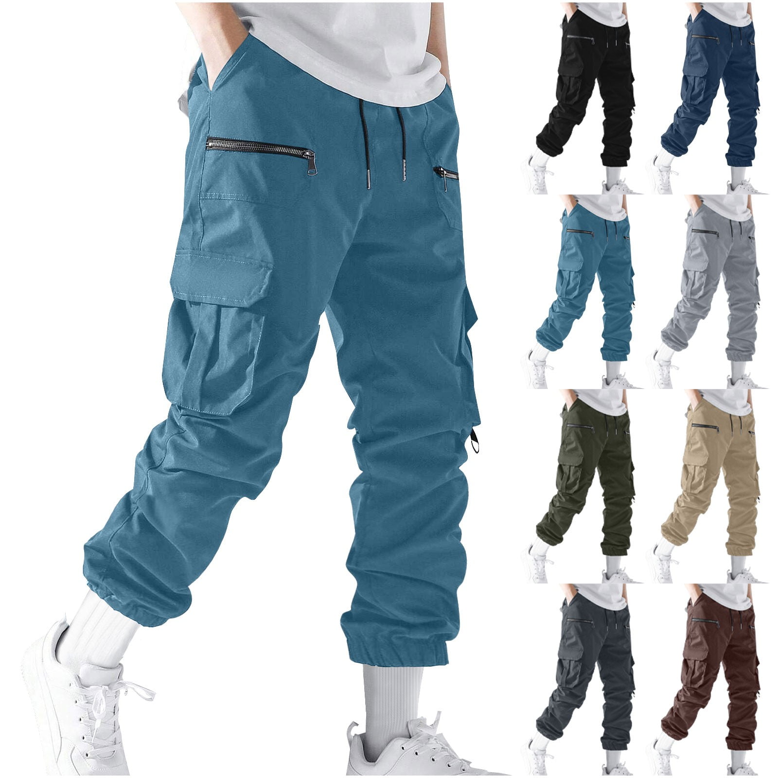 Abtuhar Men Summer Solid Fashion Casual Sports Wide Leg Sweatpants ...