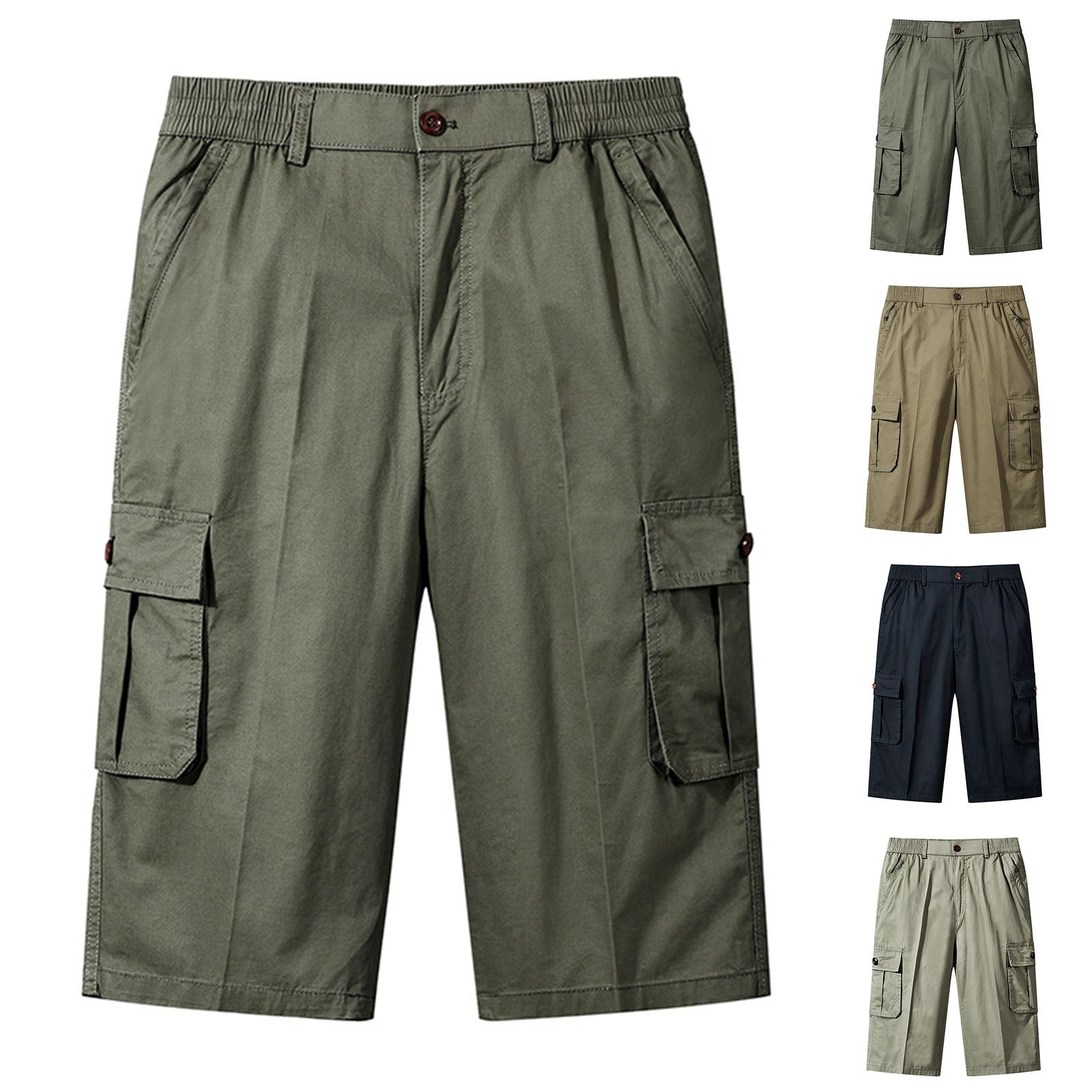 Abtuhar Men Summer Solid Loose Casual Outdoor Oversized Cargo Pants ...