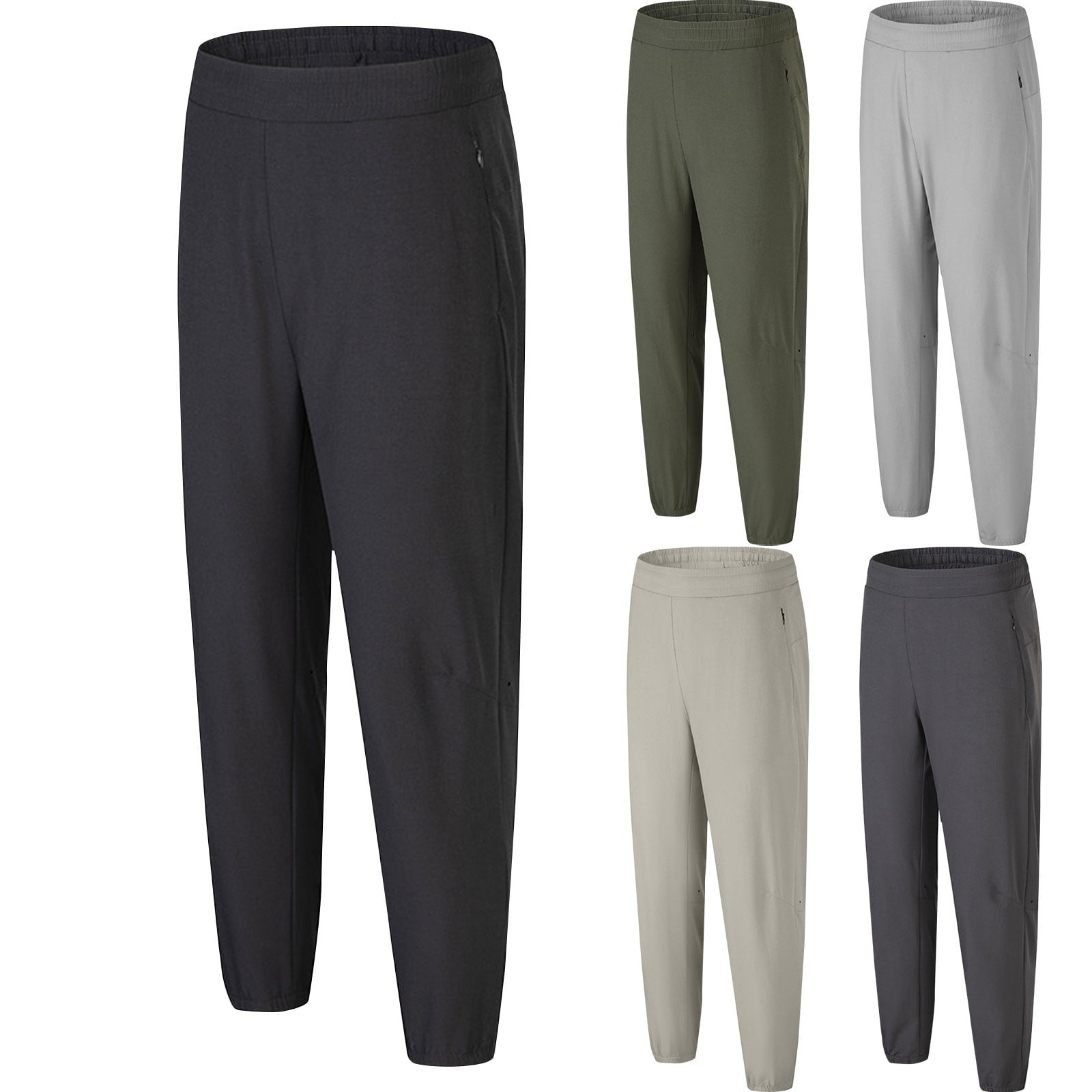 Abtuhar Men Summer Solid Trendy Casual Elastic Waist Loose Full Length ...