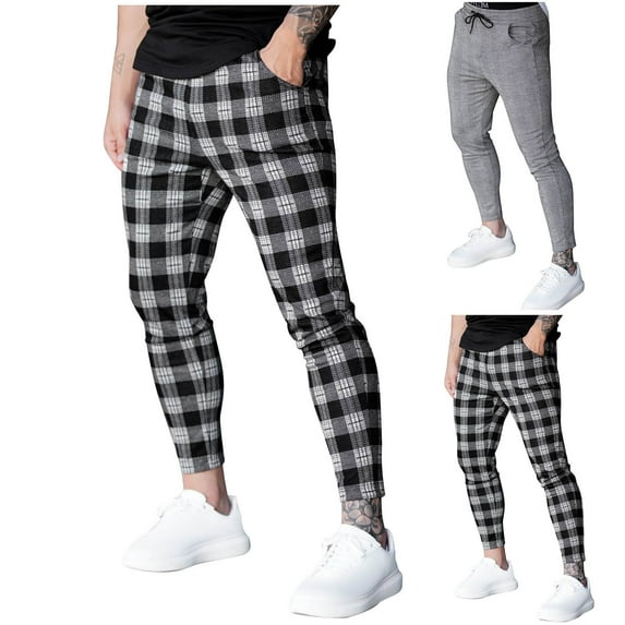 Abtuhar Men Trendy Drawstring Gym Run Train Full Length Pants,Black,L ...