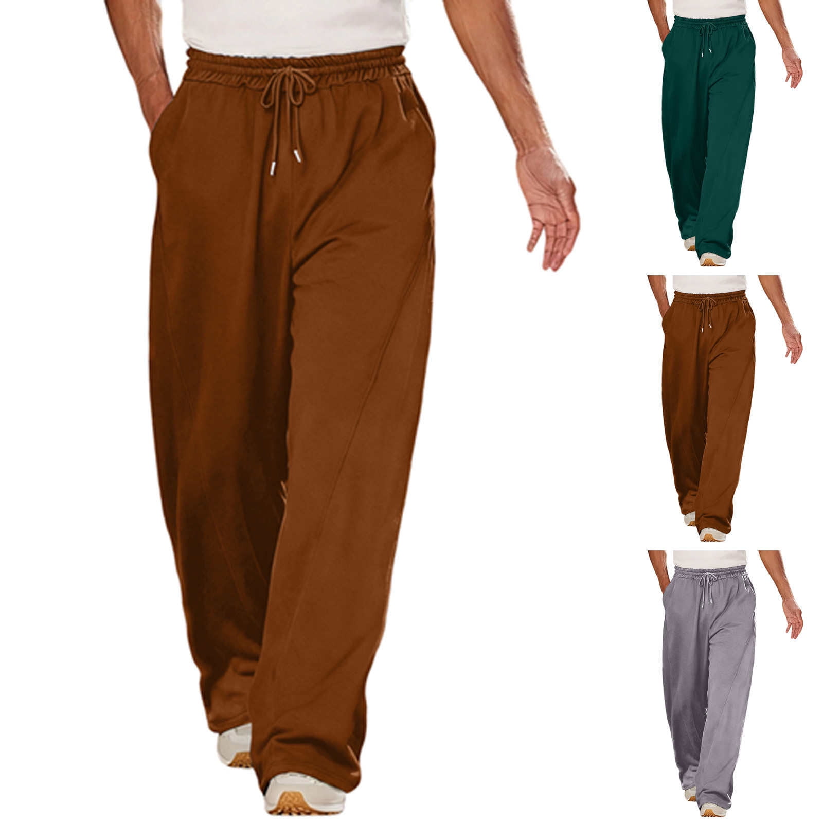 Abtuhar Mens Bottoms Mens Long Pants Sweatpants Casual Pants Elastic ...