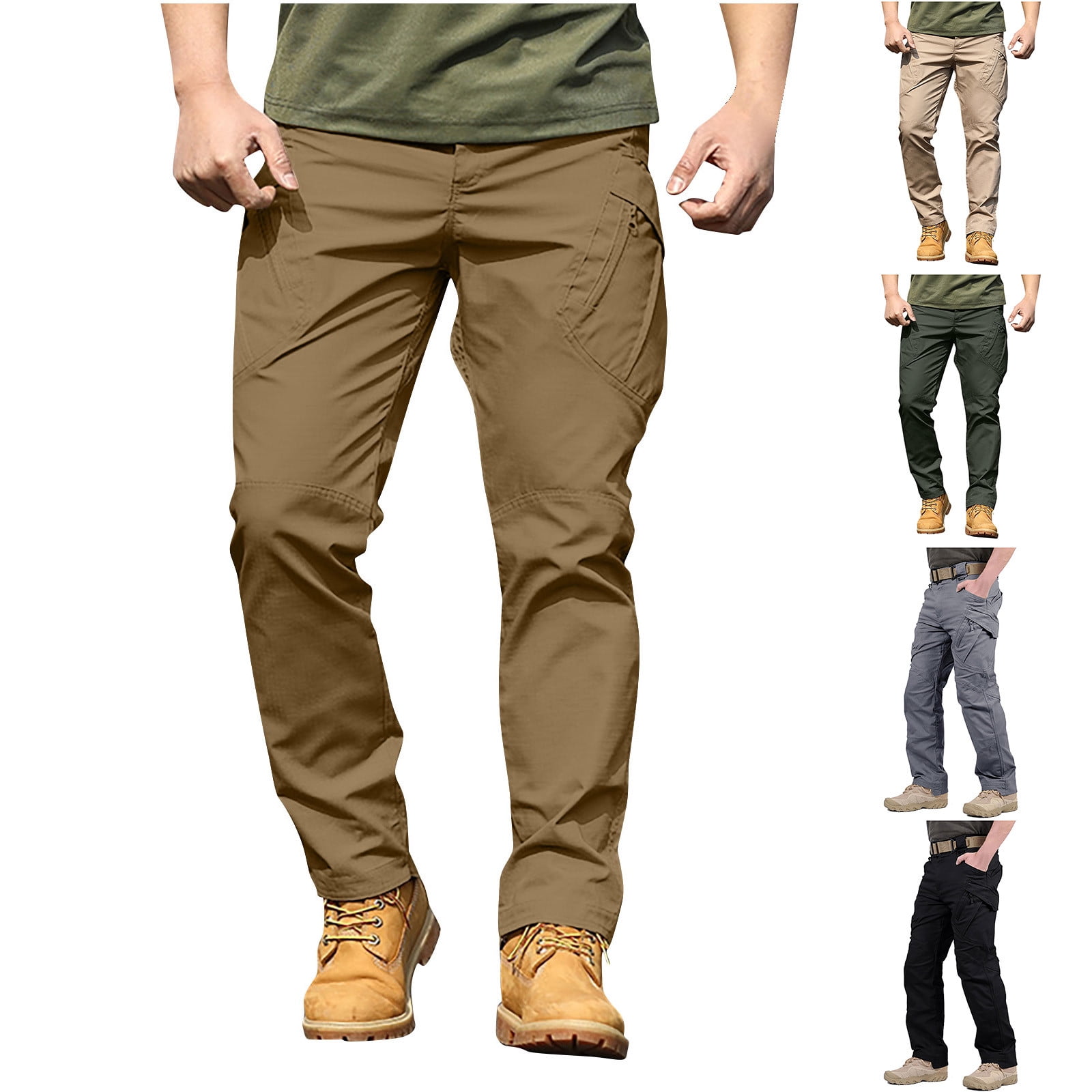 Abtuhar Mens Summer Casual Wide Leg Button Casual Pocket Cargo Pants ...